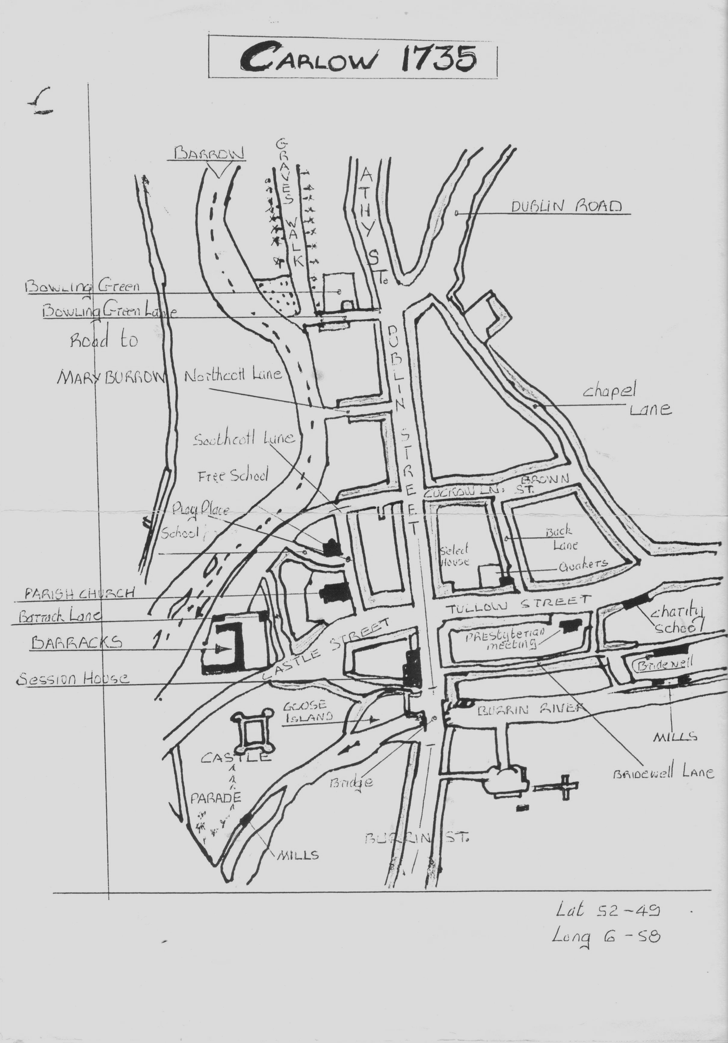 A collection of maps and drawings of County Carlow